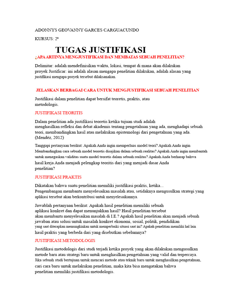 JUSTIFIKASI | PDF