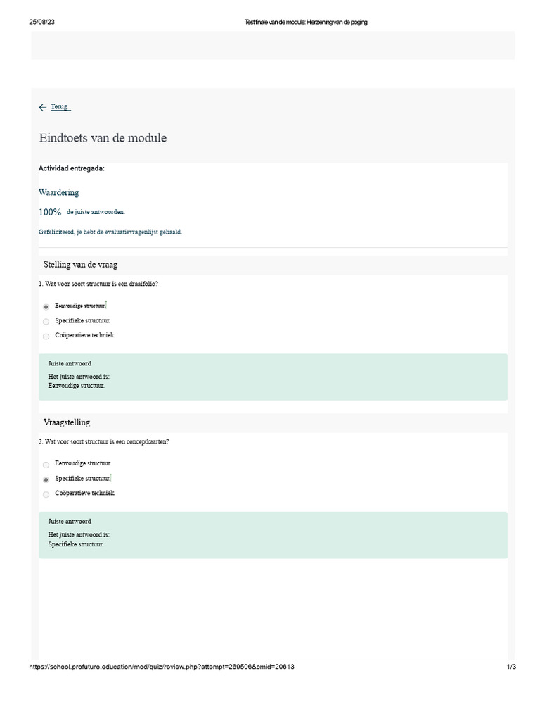 Eindtoets Van Module 4: Van Structuur Naar Activiteit | PDF