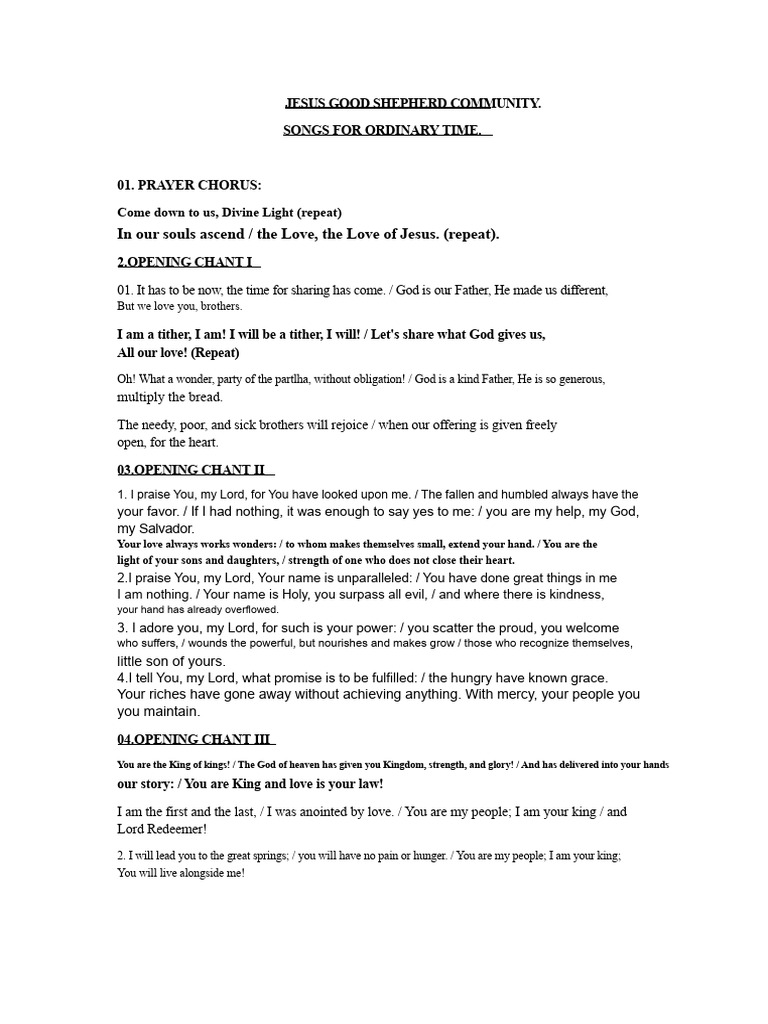 Miscellaneous Songs Common Time. Tithing | PDF | Jesus | God The Father