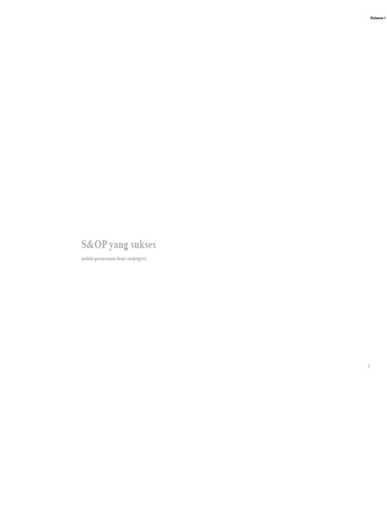 IBP - SOP - Kunci Oliver Wight Spanyol PDF | PDF