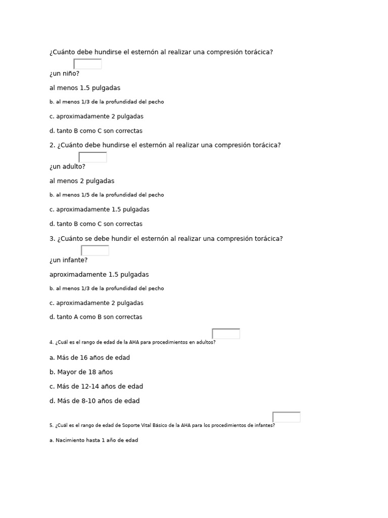 Teoría del examen de RCP | PDF | Reanimación cardiopulmonar | Paro cardíaco
