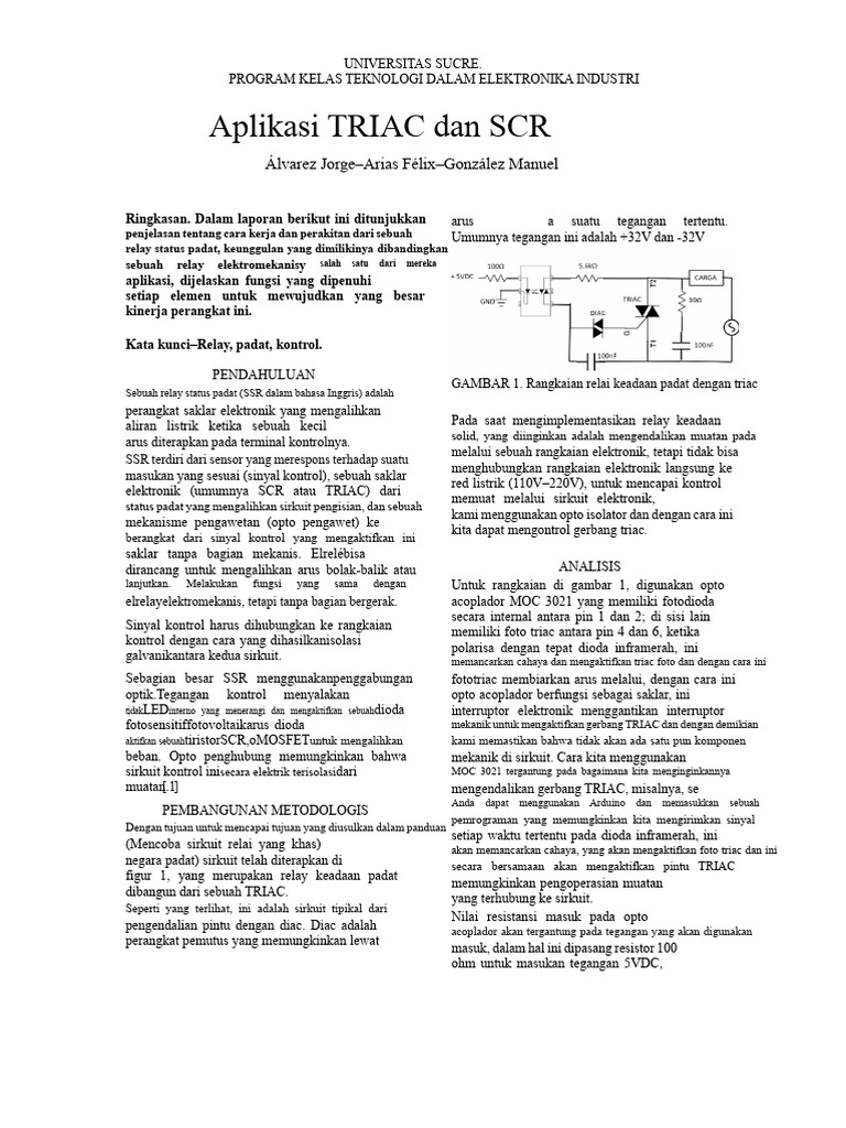 Aplikasi TRIAC dan SCR dalam Relay Padat | PDF