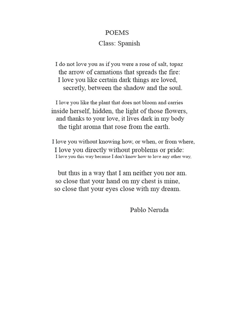 Poems, Spanish. | PDF