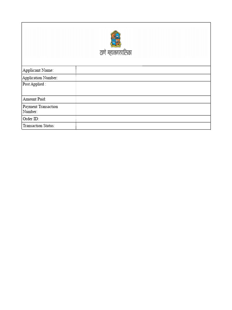 Applicant Name:: Pranita Dattatray Savalker TMC038442 Hospital Aaya | PDF