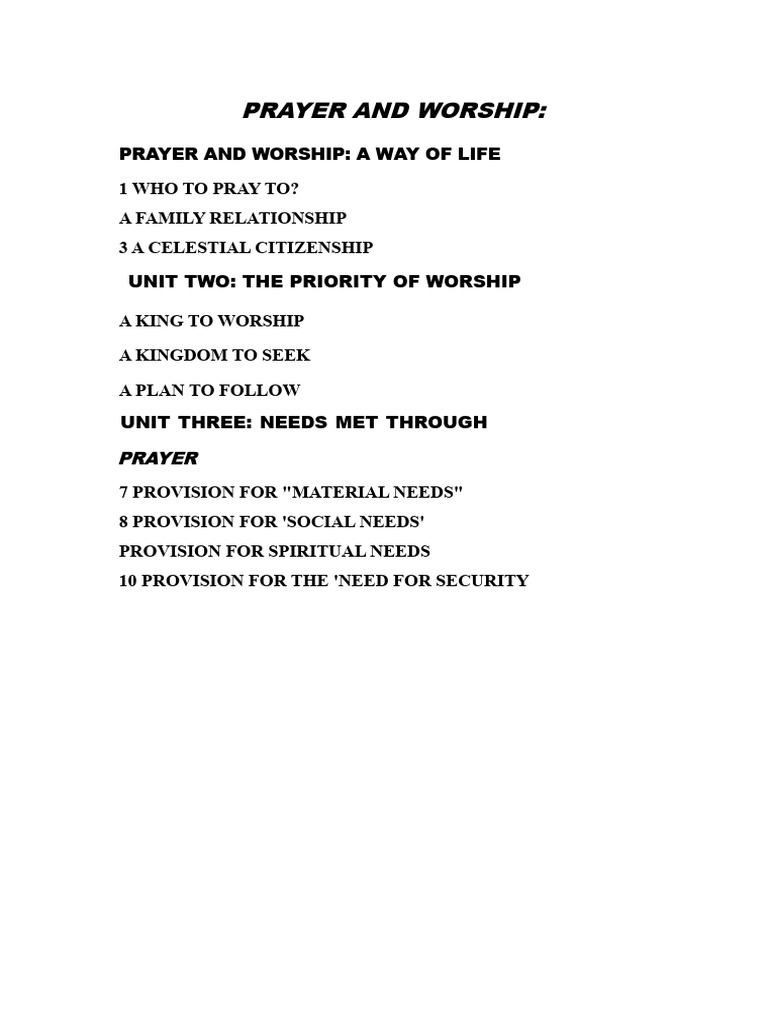 Prayer and Worship: A Christian Guide | PDF | Prayer | God