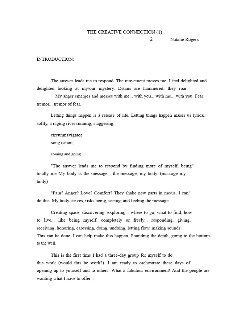 The Creative Connection | PDF | Psychotherapy | Feeling