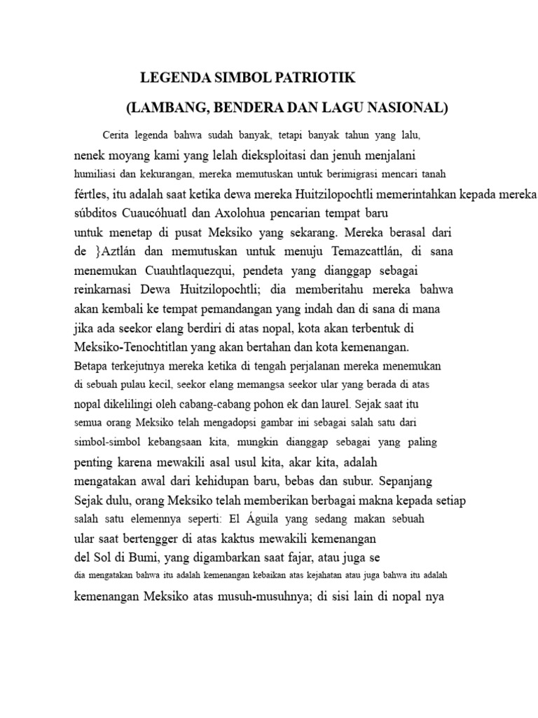 Legenda Simbol-Simbol Kebangsaan | PDF