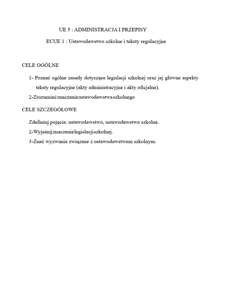 Regulacje Szkolne | PDF