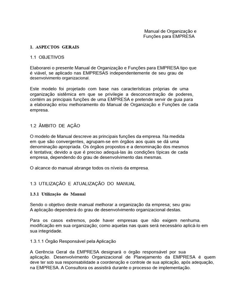 Manual de Funções para Empresas | PDF | Contabilidade | Planejamento