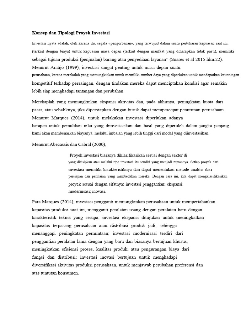 Tipologi dan Evaluasi Proyek Investasi | PDF