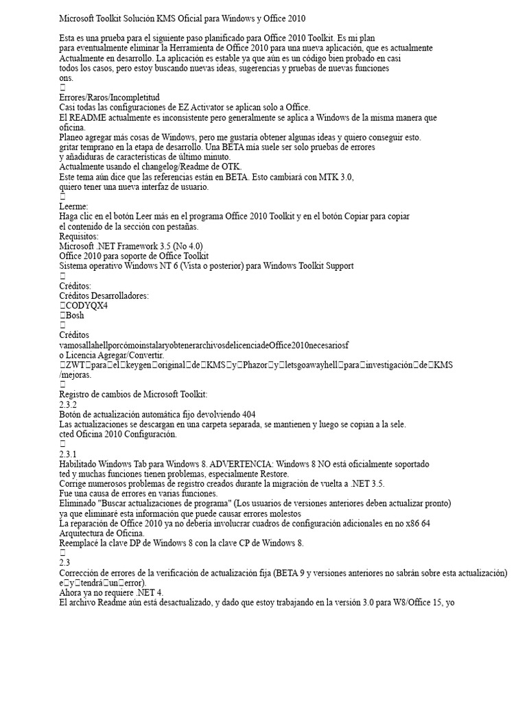 Activador Microsoft Toolkit Office 2010 | PDF | Microsoft Windows ...
