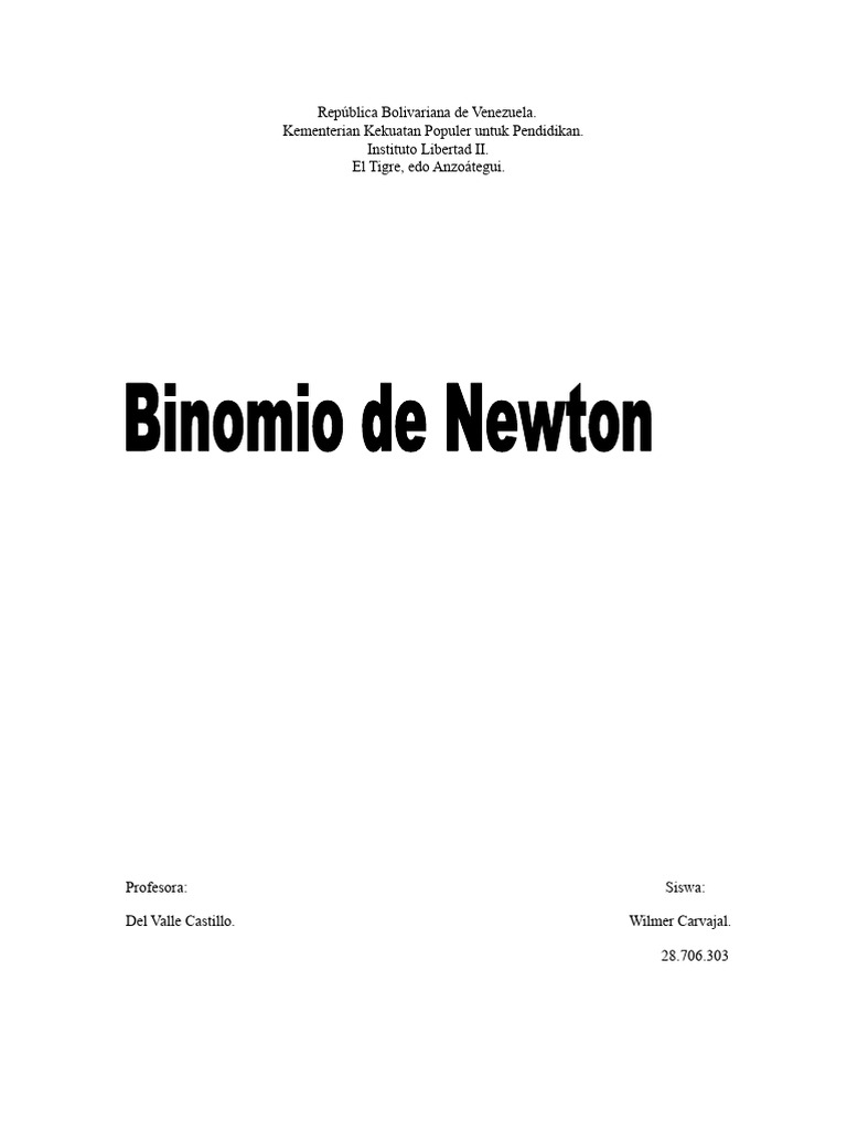 Pekerjaan, binomial Newton | PDF