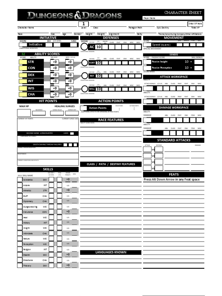 Character Sheet v35.3 | Dungeons & Dragons | Role Playing Games