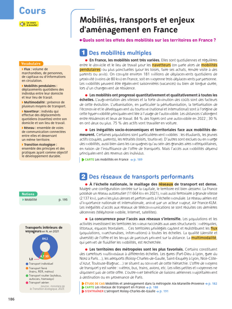 Mobilités et transports en France en 2021 | PDF | Migration pendulaire ...