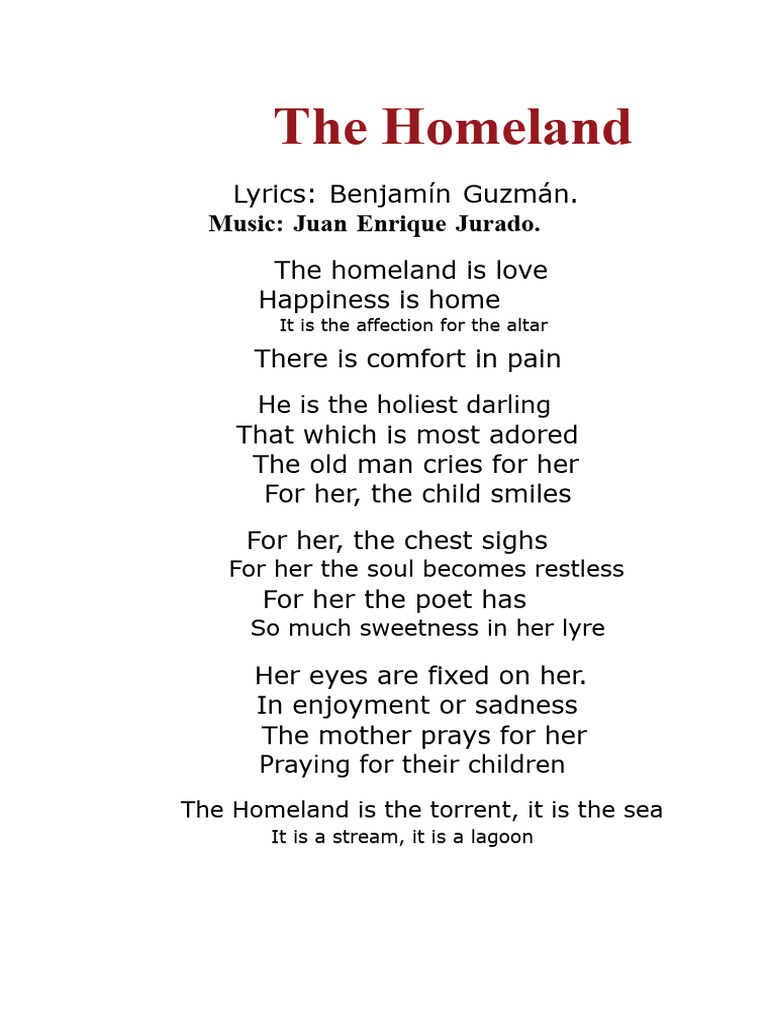 "Homeland Love: Lyrics and Meaning" | PDF