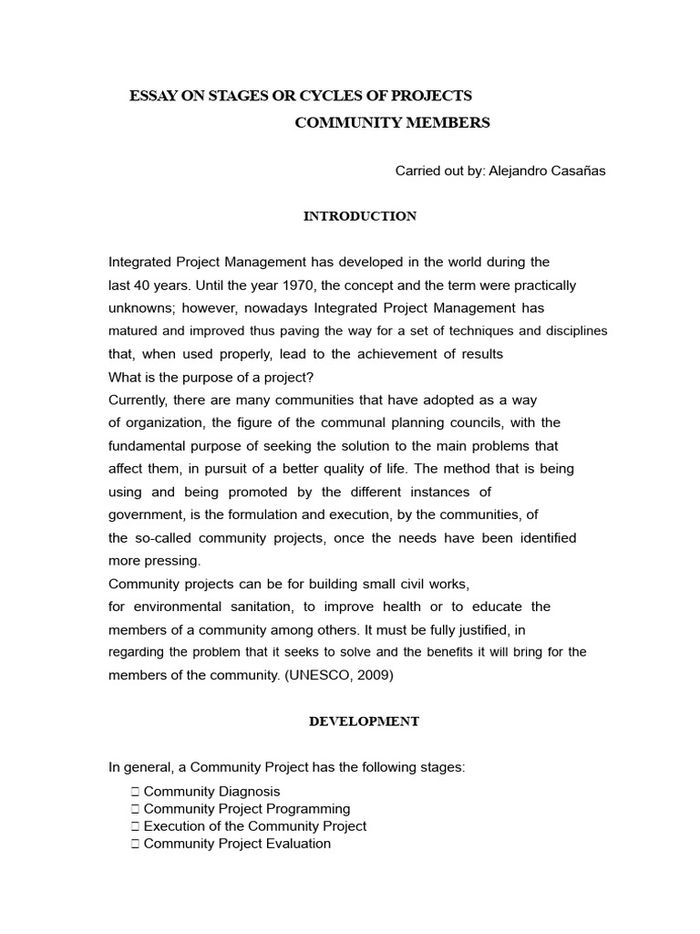 Stages of Community Project Management | PDF | Project Management ...