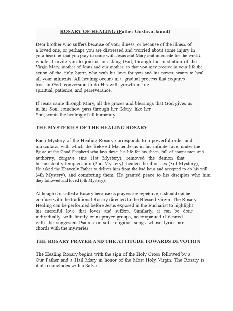 ROSARY OF HEALING_Gustavo Jamut | PDF | Rosary | Eucharist