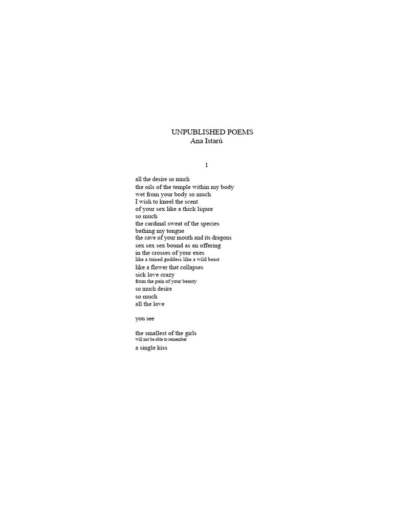 Unpublished Poems by Ana Istarú | PDF