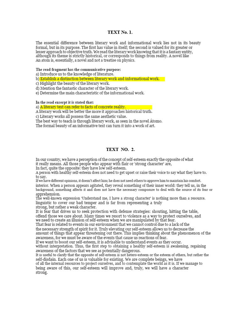 Distinction Between Literary and Informational Works | PDF | Self ...