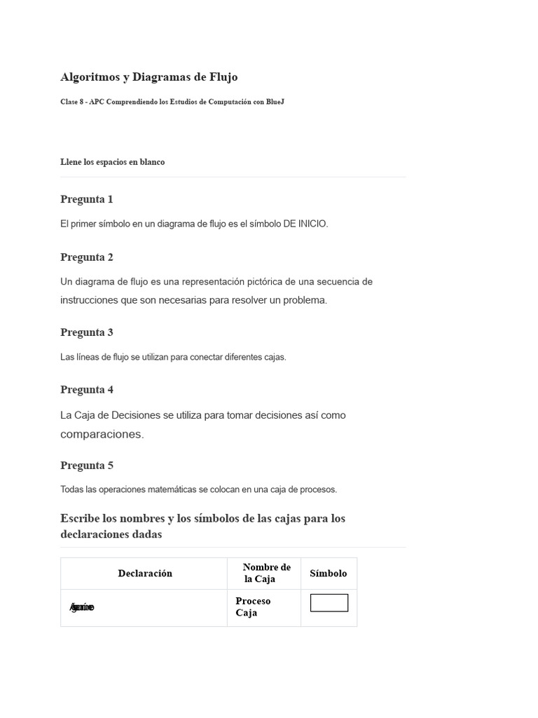 Capítulo 3 - Algoritmos y Diagramas de Flujo - Soluciones para El Clase ...