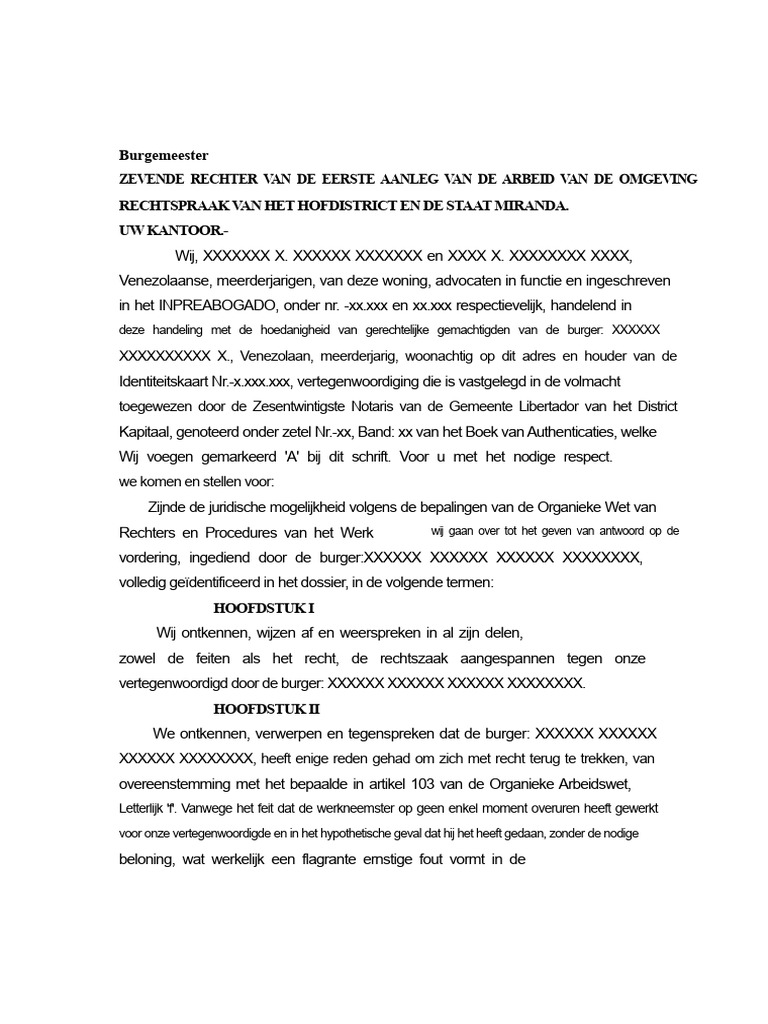 Antwoord Op de Vordering Met Herstructurering | PDF