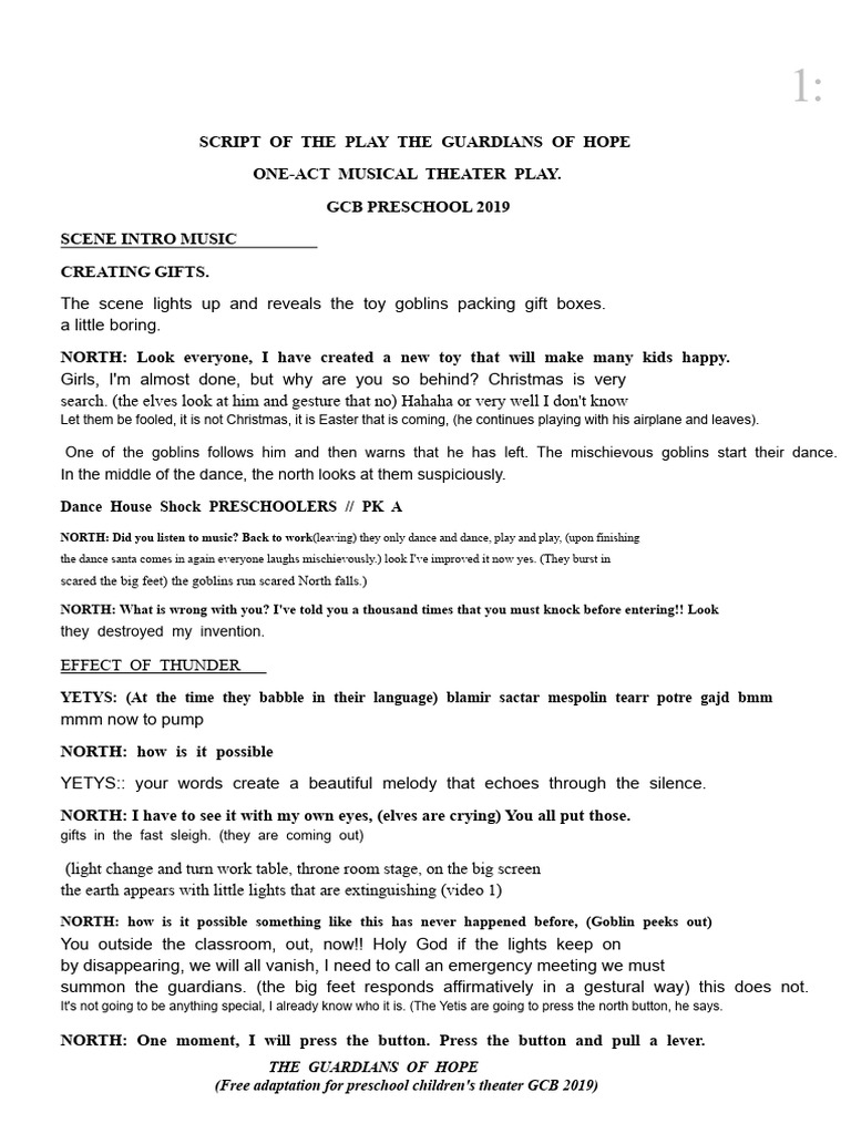 CHILDREN'S THEATER SCRIPT The Guardians of Hope | PDF | Tooth Fairy | Dream