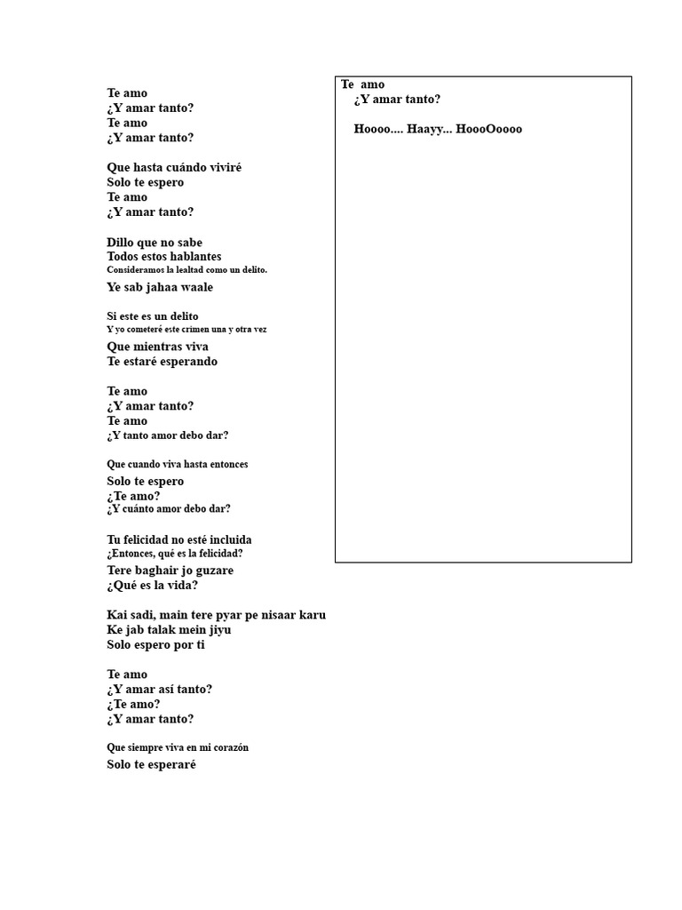 Te Amo | PDF