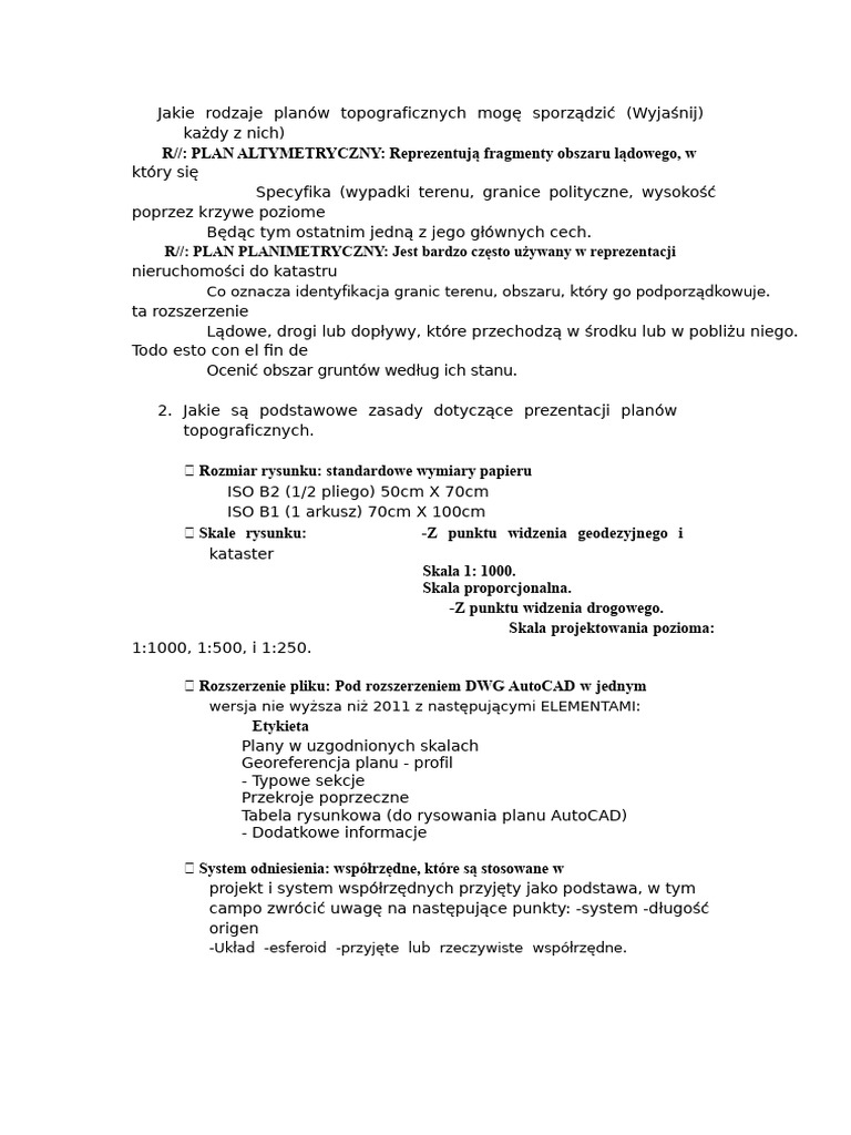 Jakie Rodzaje Map Topograficznych Mogę Przygotować | PDF