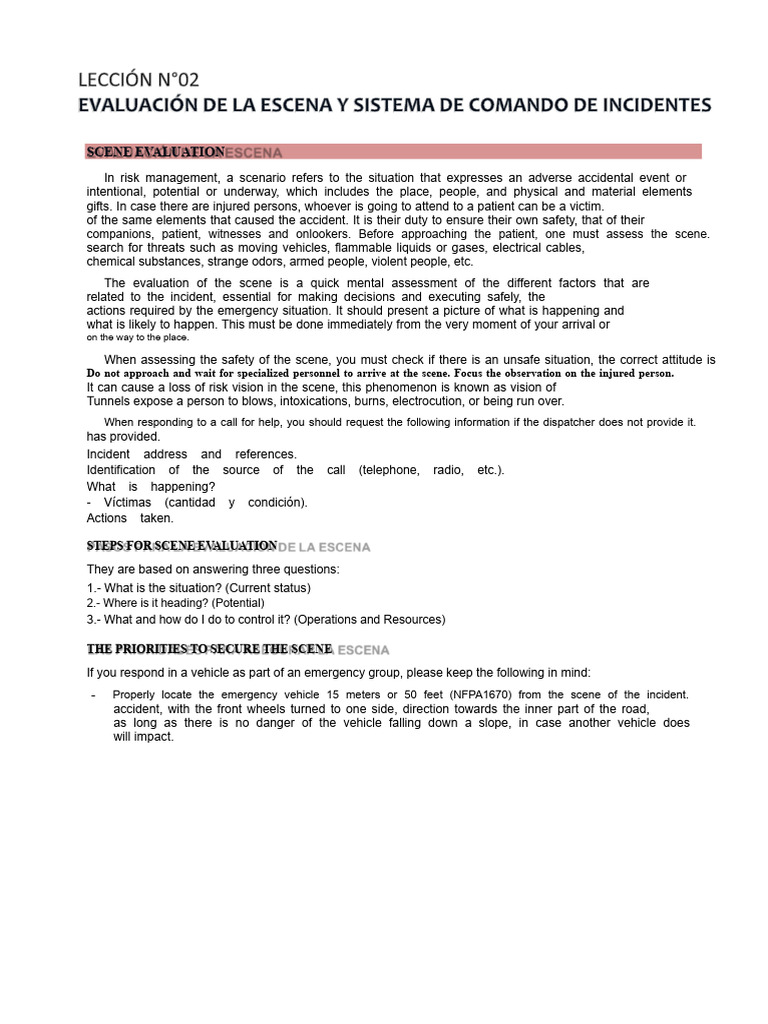 Scene Evaluation in Emergency Response | PDF | Emergency | Incident ...