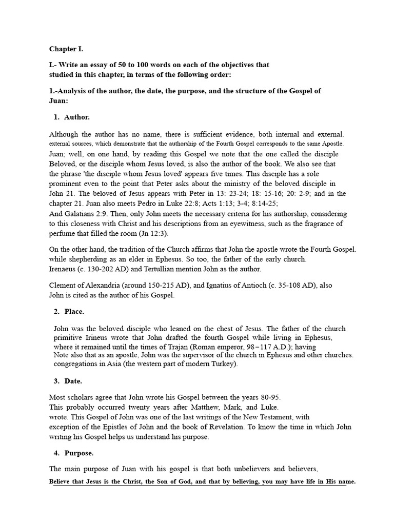 Tasks list Gospel of John | PDF | John The Apostle | Jesus