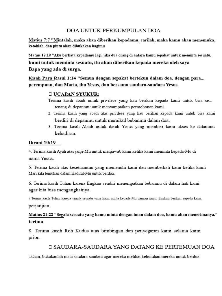 Doa Efektif untuk Pertemuan Doa | PDF