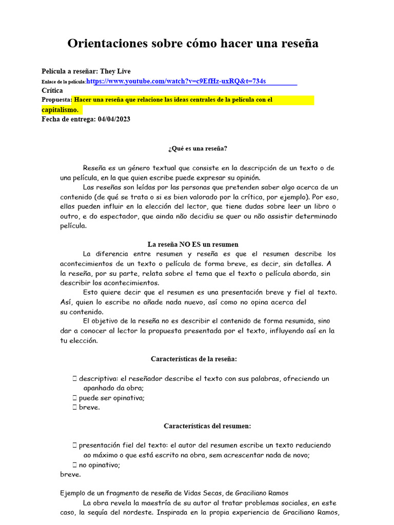 Cómo hacer una reseña de película | PDF