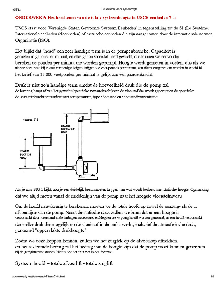 Het Berekenen Van de Systeemdruk PDF | PDF