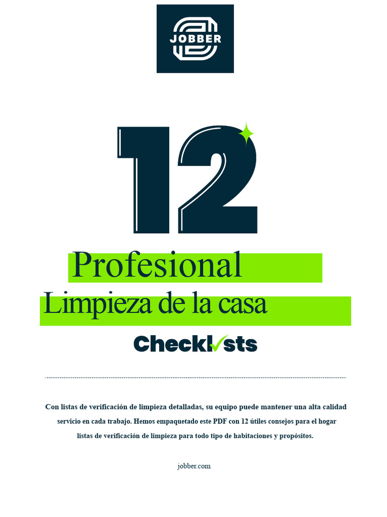 12-Listas de Verificación de Limpieza Profesional para El Hogar ...
