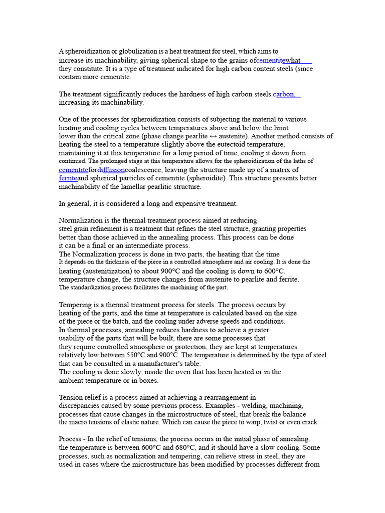 Spheroidization or Globularization Is A Heat Treatment For Steel. | PDF ...