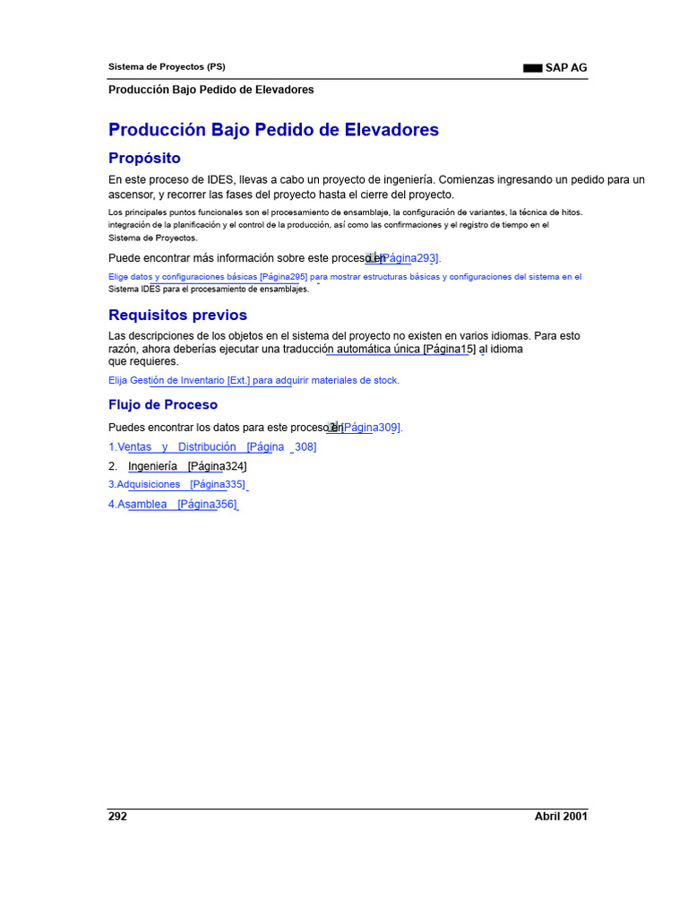 Pasos del procesamiento de ensamblaje de SAP | PDF | Planificación | Diseño