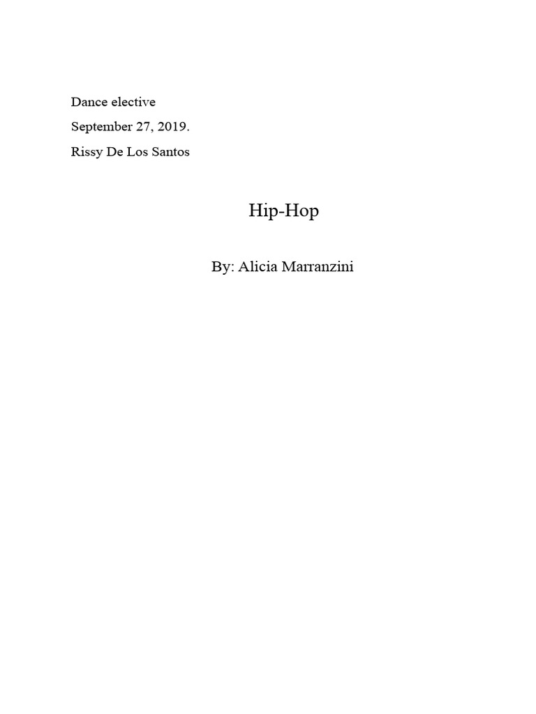 History and Evolution of Hip-Hop Dance | PDF