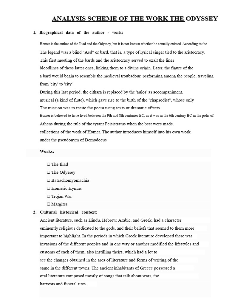 Odyssey Analysis: Themes & Characters | PDF | Odysseus | Odyssey
