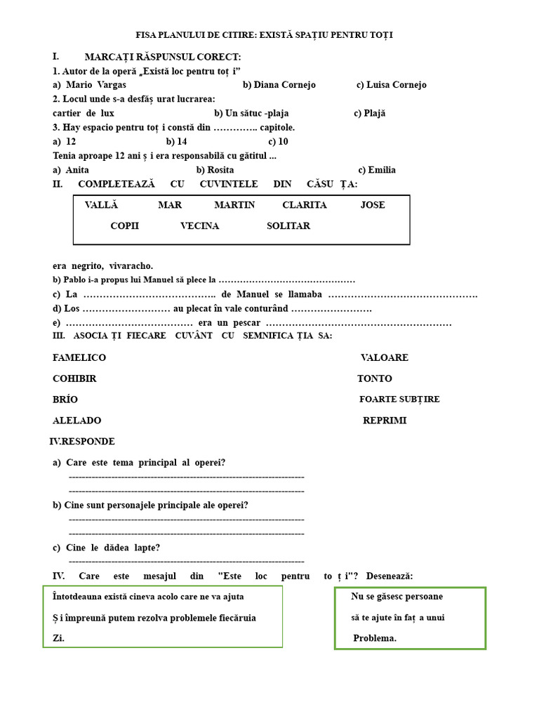 Ficha Pentru Planul de Citire Hay Espacio P, T | PDF