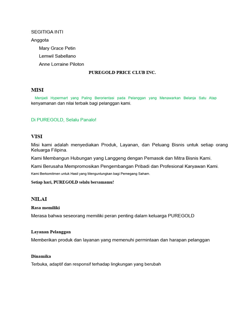 Profil Perusahaan Puregold Price Club | PDF