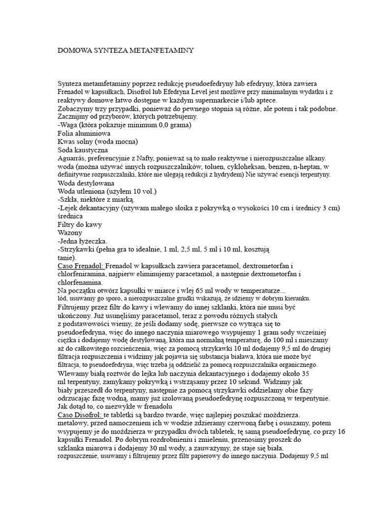 Synteza Metamfetaminy | PDF