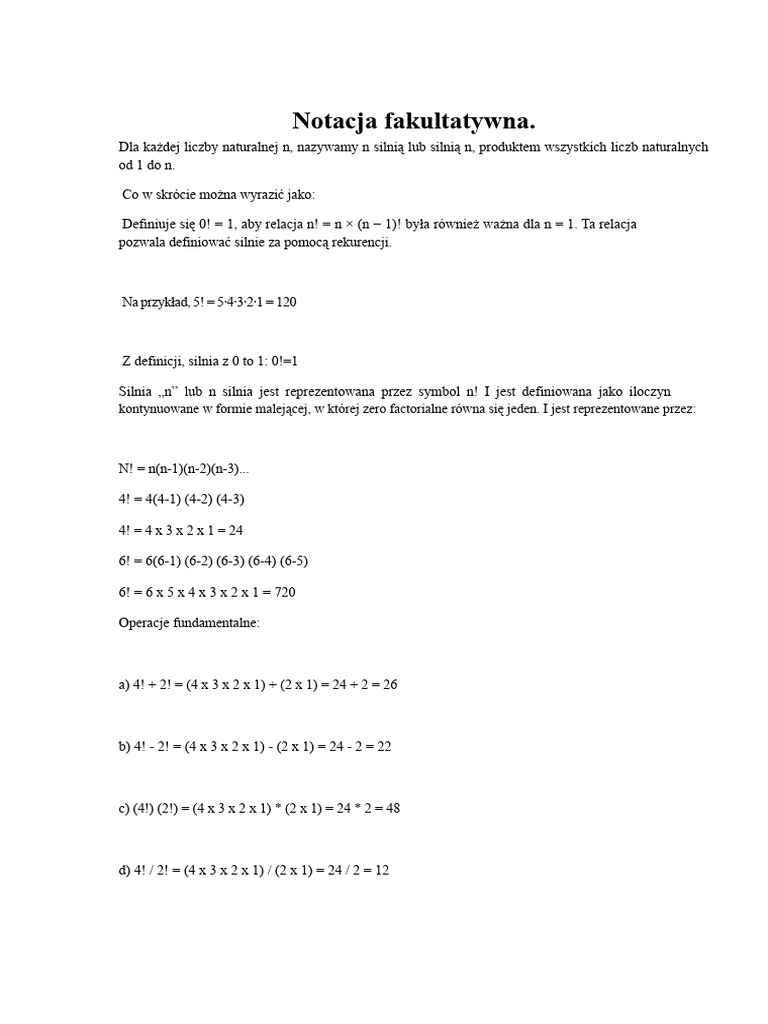 Notacja Silni | PDF