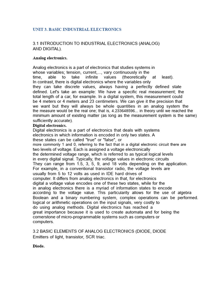 Unit 3 Electricity and Electronics | PDF | Vacuum Tube | Logic Gate