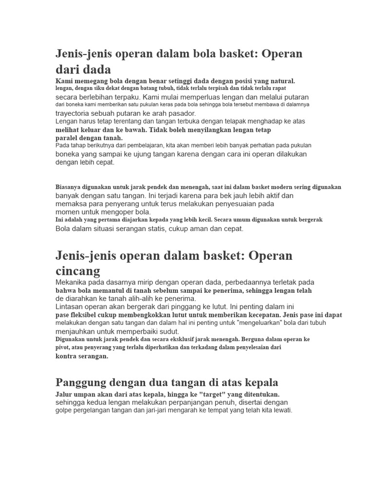 Operan Samping dalam Bola Basket | PDF
