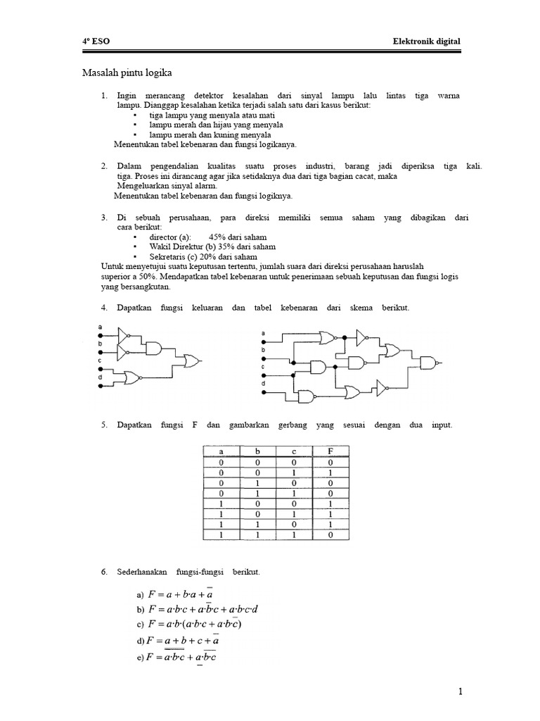 Rancangan Sirkuit Logika Digital 4º ESO | PDF