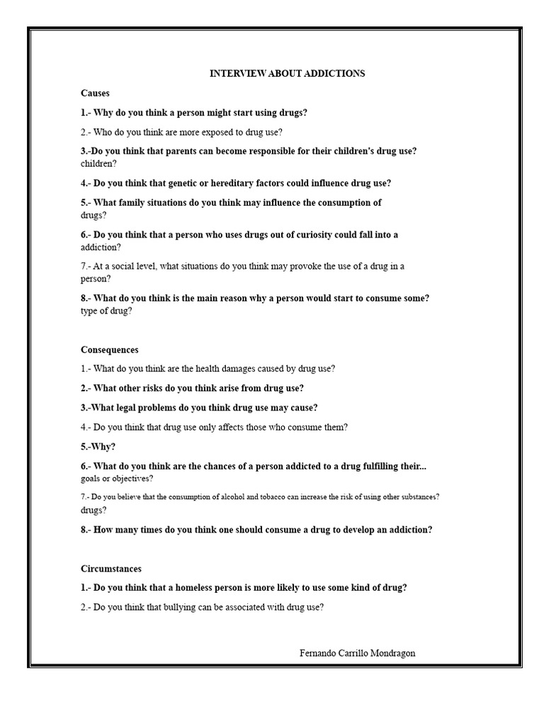 INTERVIEW ON ADDICTIONS f. | PDF | Substance Abuse | Drugs