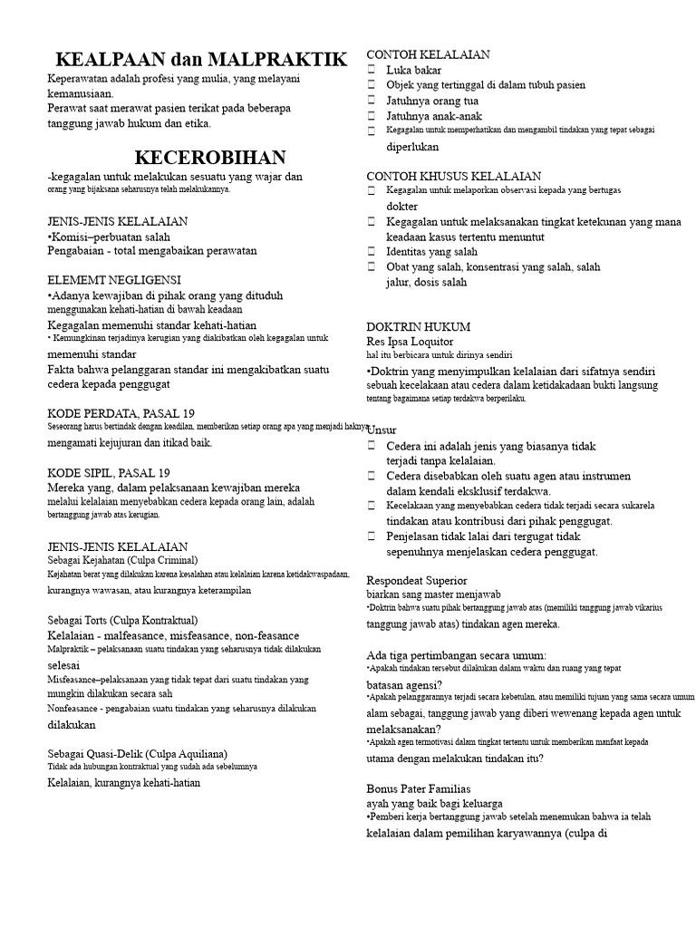 Pengabaian Dan Malpraktek | PDF