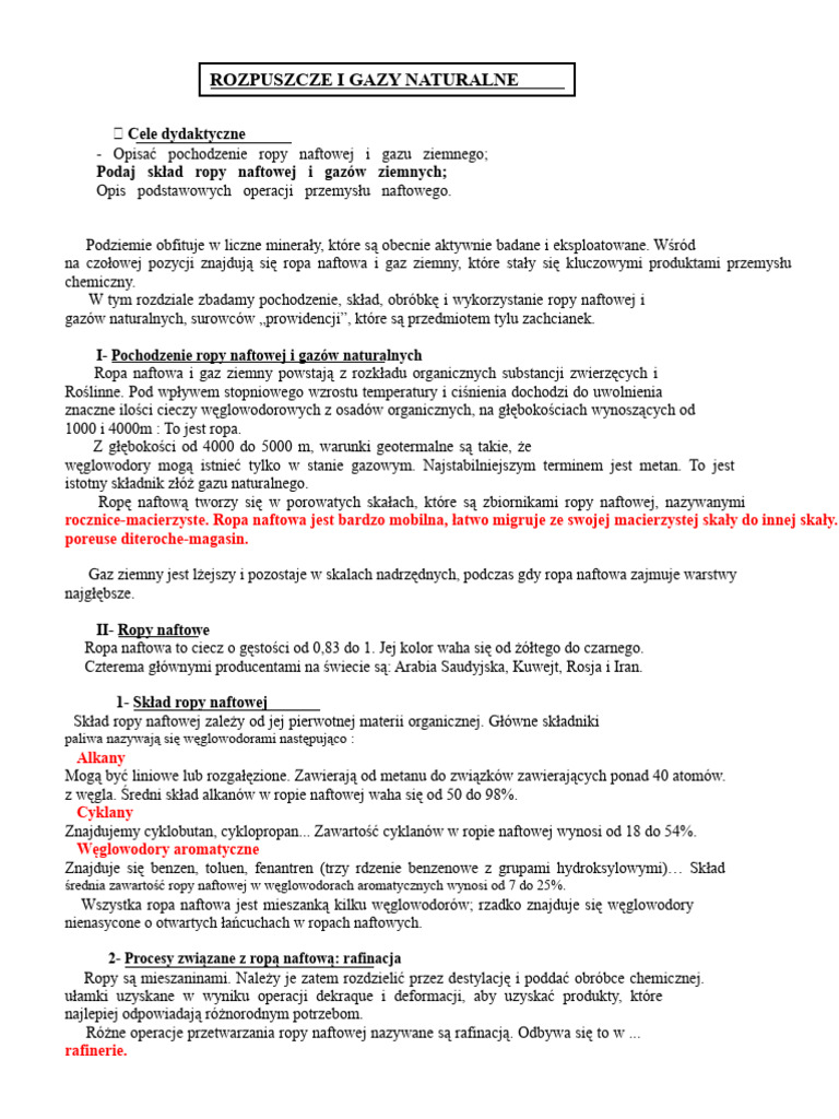 Rozdział 5 Ropy Naftowe I Gazy Ziemne | PDF