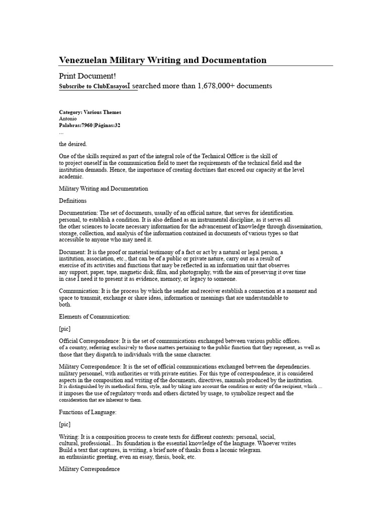 Venezuelan Military Documentation Guide | PDF | Dawn | Communication