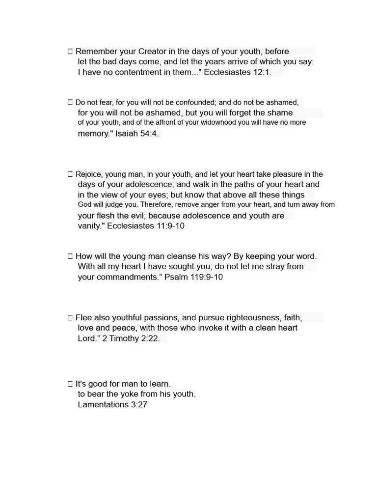 Remember Your Creator in The Days of Your Youth | PDF